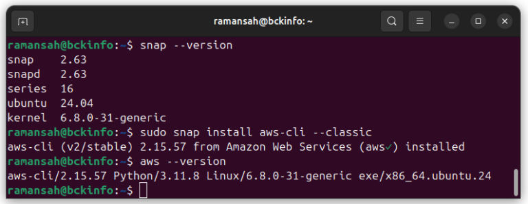 How To Install AWS CLI On Ubuntu 24.04 Noble Numbat : A Step by Step Guide - bckinfo.com